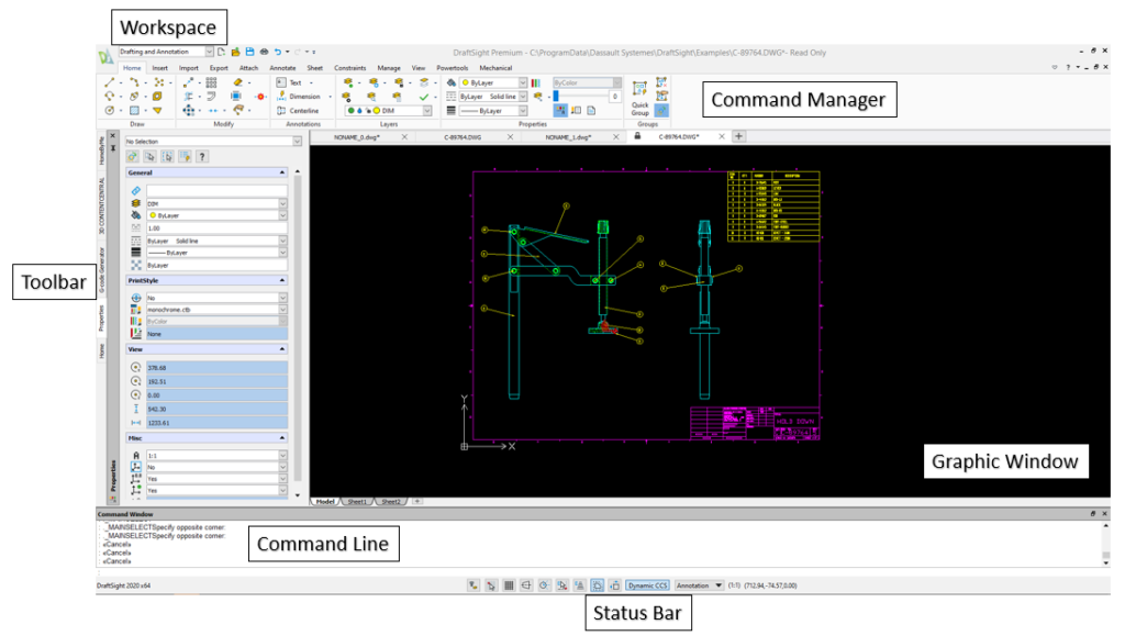 Introduction EP.2 องค์ประกอบและหน้าตาของ DraftSight - Draftsight