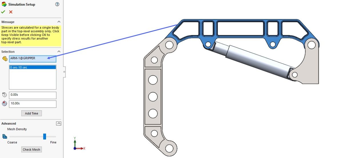 SOLIDWORKS STRESS MOTION ANALYSIS - SOLIDWORKS