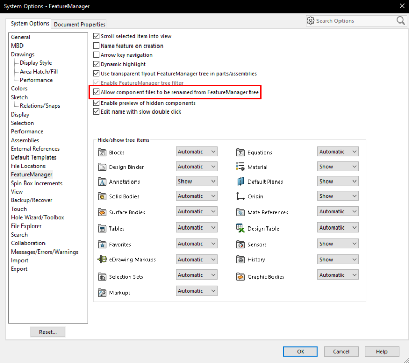 การเปลี่ยนชื่อไฟล์งานใน SOLIDWORKS - SOLIDWORKS