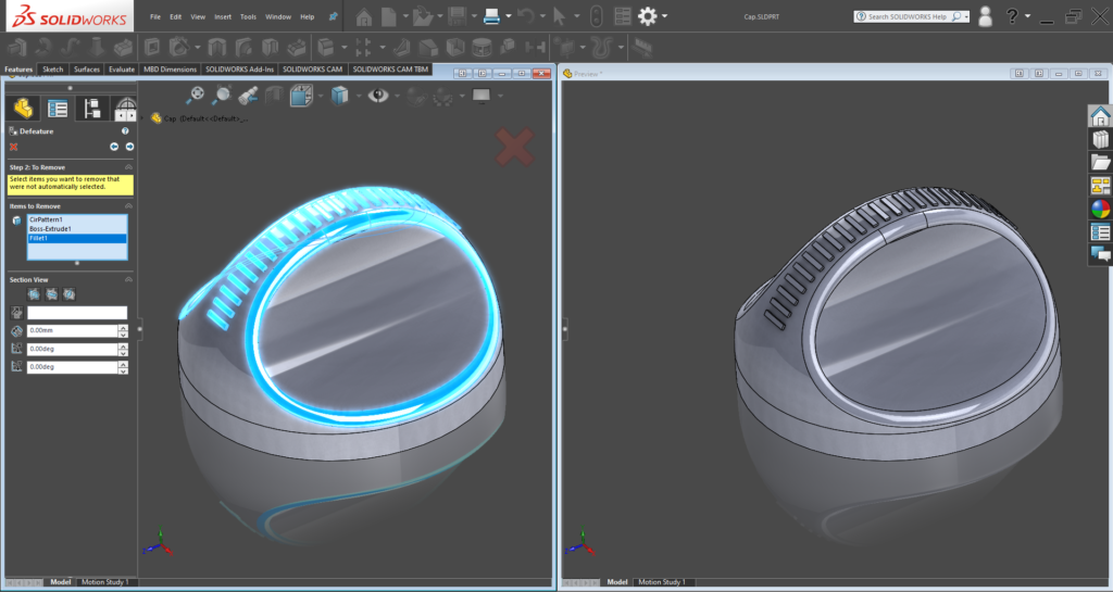 Defeature Tool กับ SOLIDWORKS - SOLIDWORKS